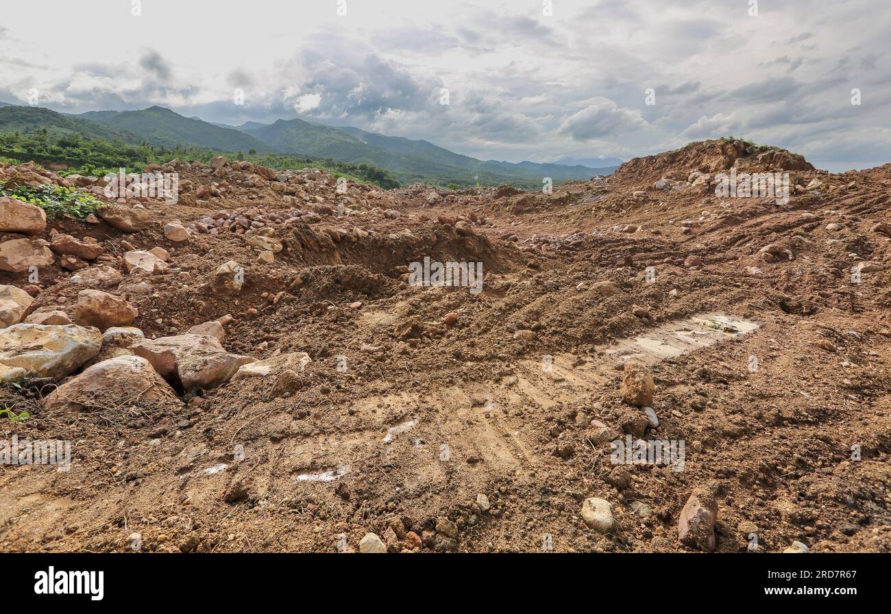 Malepunyo Mountains Range, Philippines. July 19, 2023 : Quarry in the ...