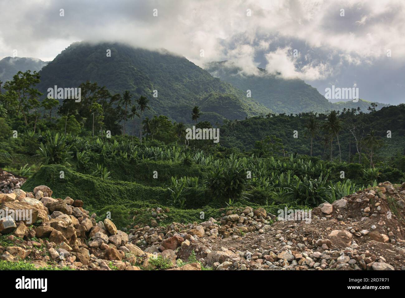 Malepunyo Mountains Range, Philippines. July 19, 2023 : Peaks & quarry ...