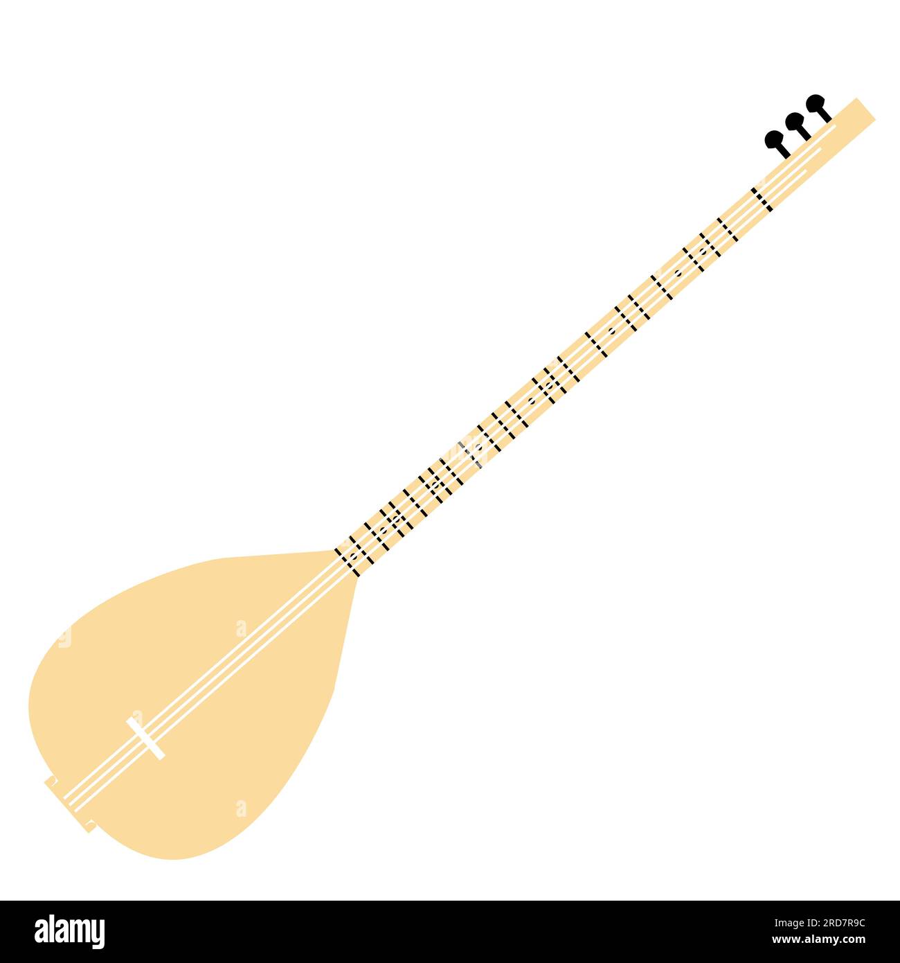 Saz con icon. Baglama Saz sign. Saz musical instrument symbol. flat ...