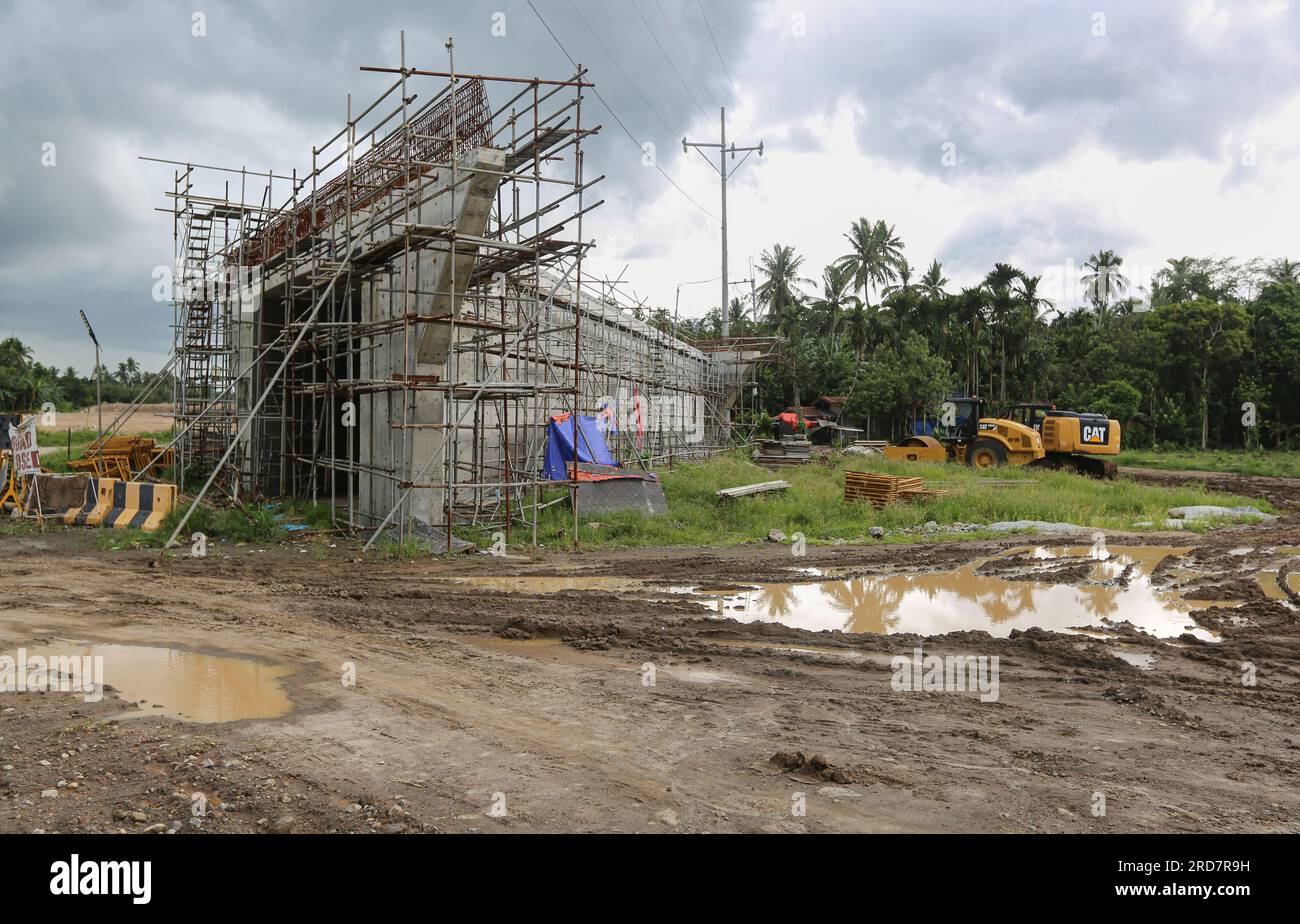 San Pablo, Philippines. July 19, 2023 : Work in progress on one of the ...
