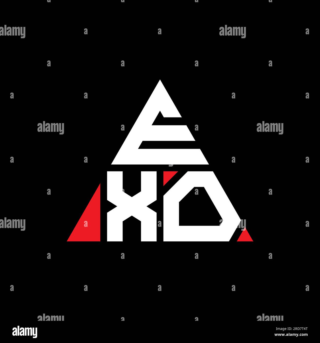 EXO triangle letter logo design with triangle shape. EXO triangle logo ...
