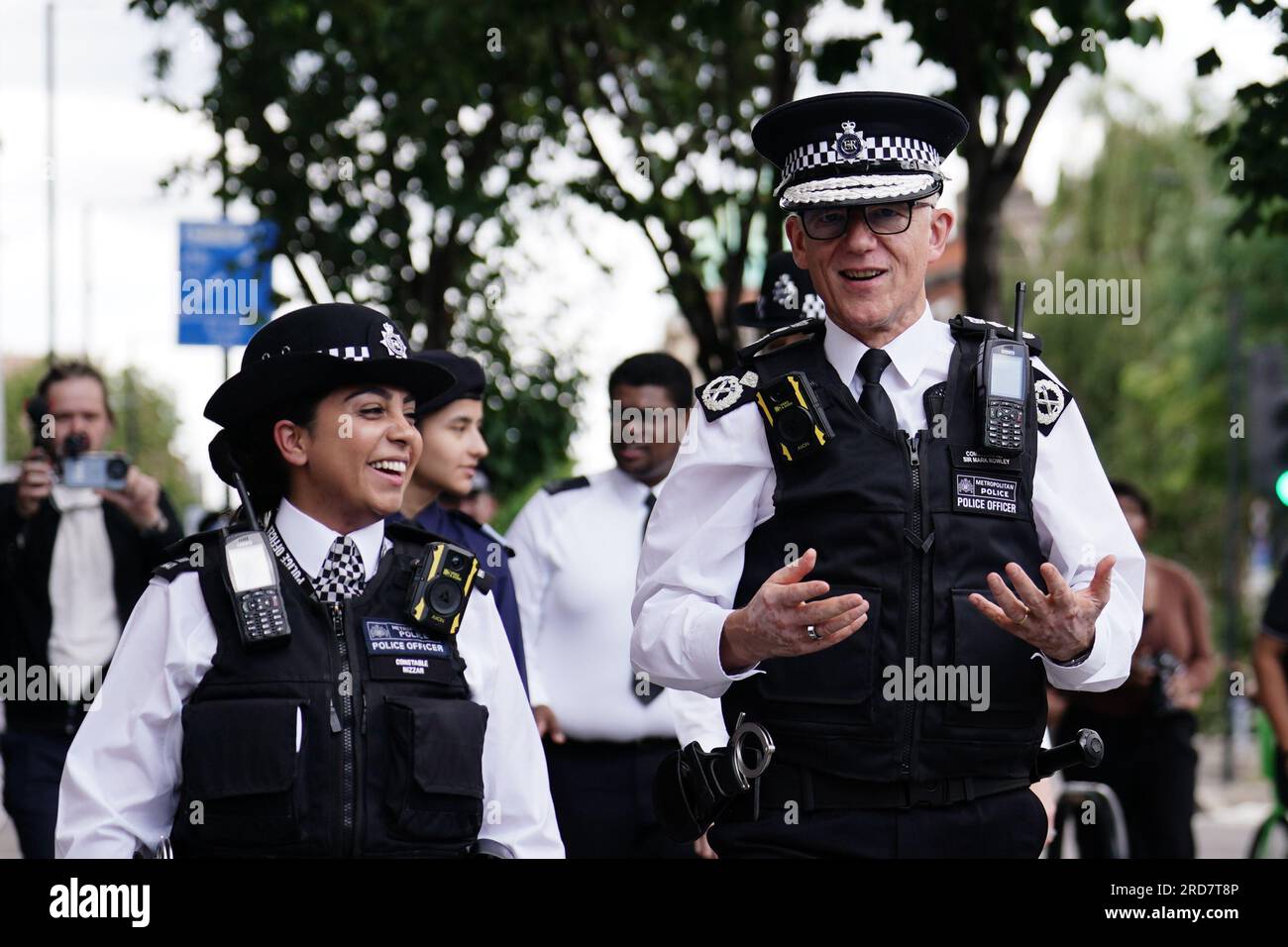 Metropolitan Police Commissioner Sir Mark Rowley (right) in Hackney ...