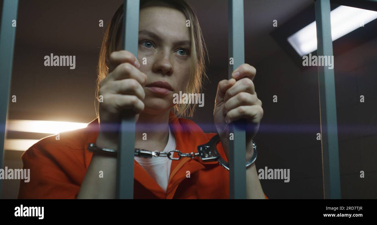 Female prison inmate in cell hi-res stock photography and images - Alamy