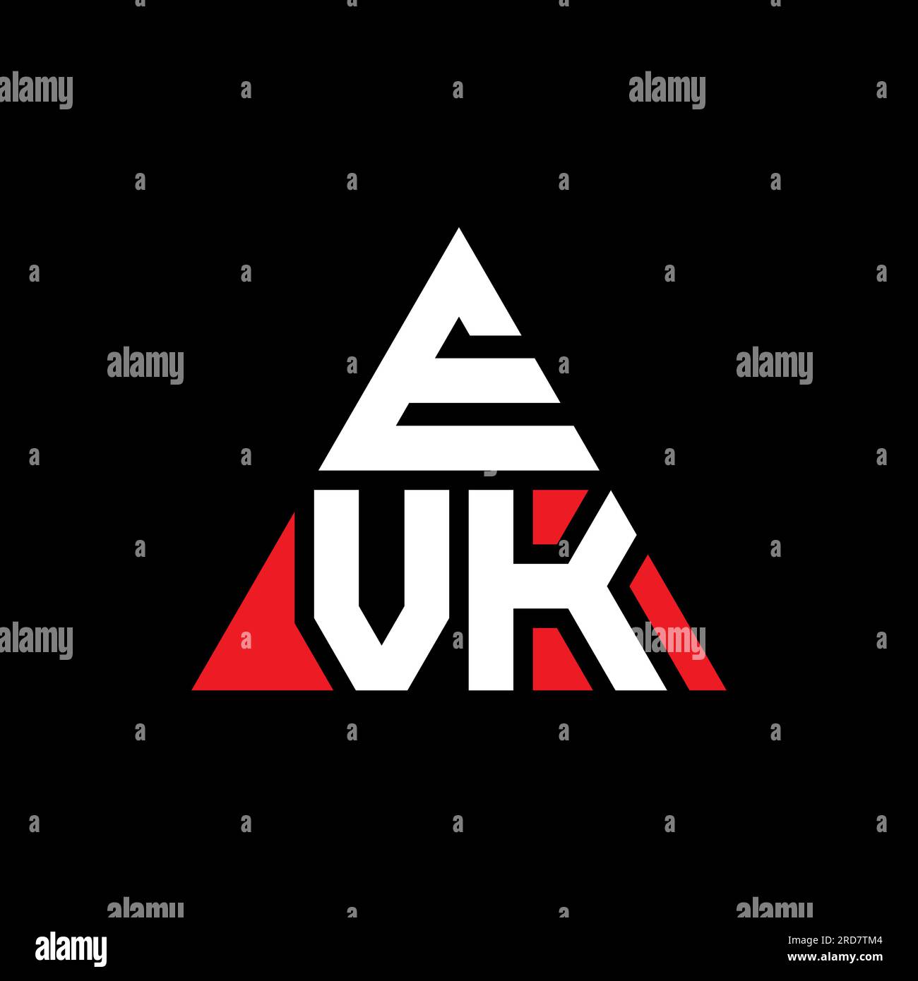 EVK triangle letter logo design with triangle shape. EVK triangle logo ...