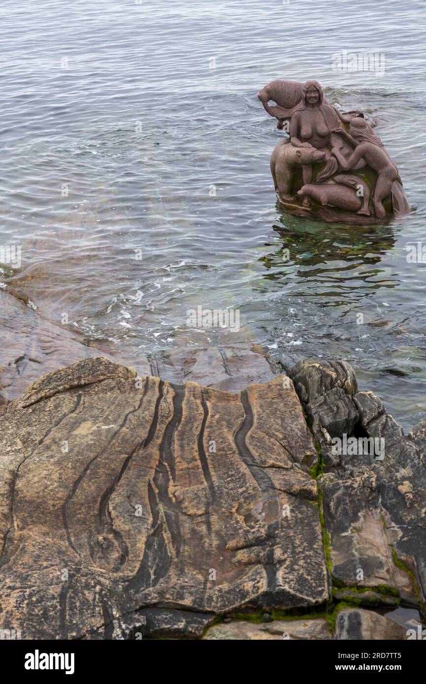 Mother of the Sea, Sassuma Arnaa, sculpture by Christian Rosing at Nuuk ...