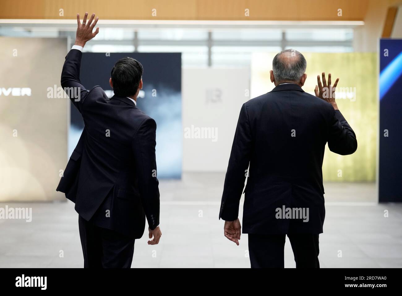 Prime Minister Rishi Sunak (left) with Tata Sons Chairman, Natarajan ...