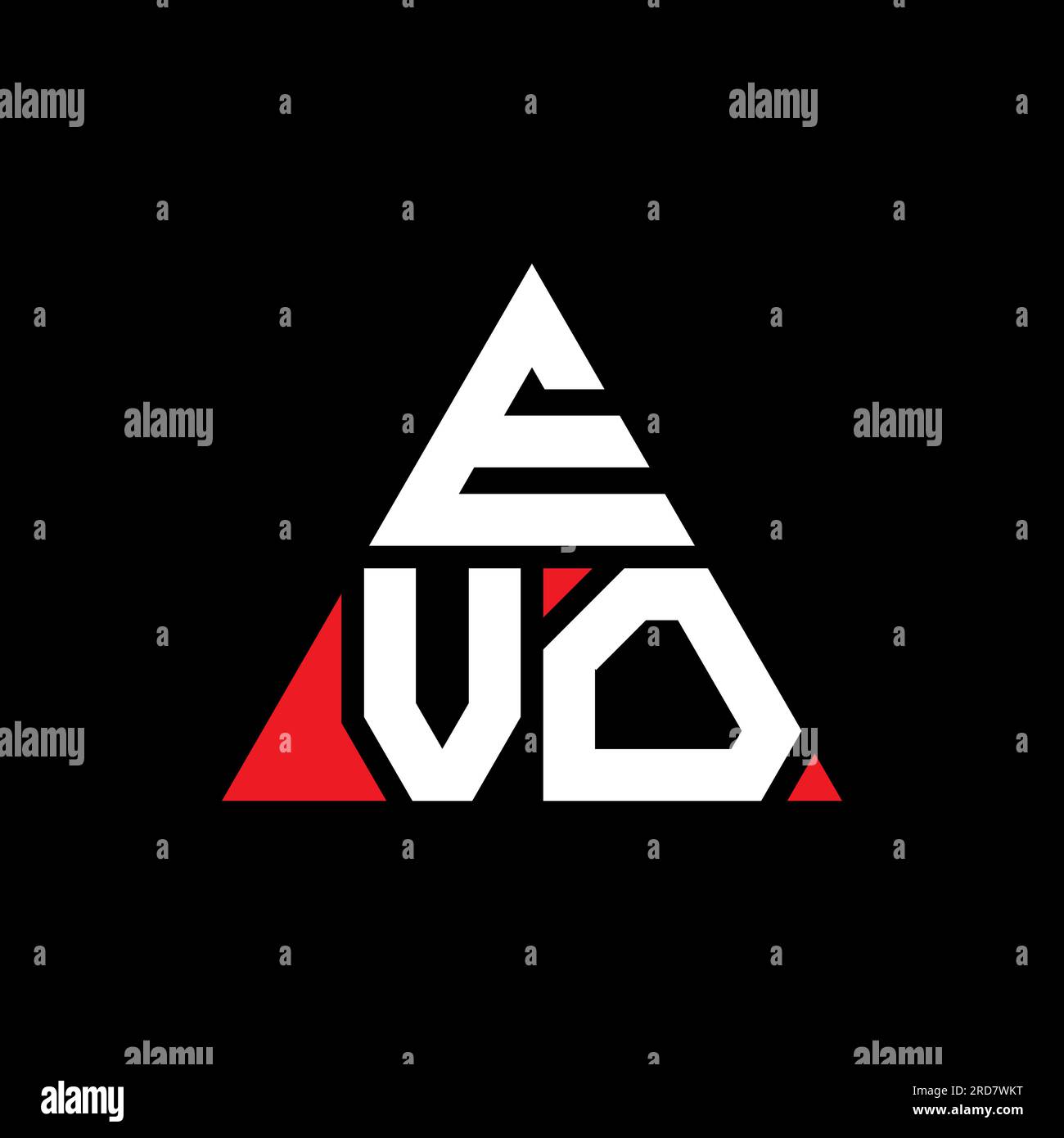EVO triangle letter logo design with triangle shape. EVO triangle logo ...