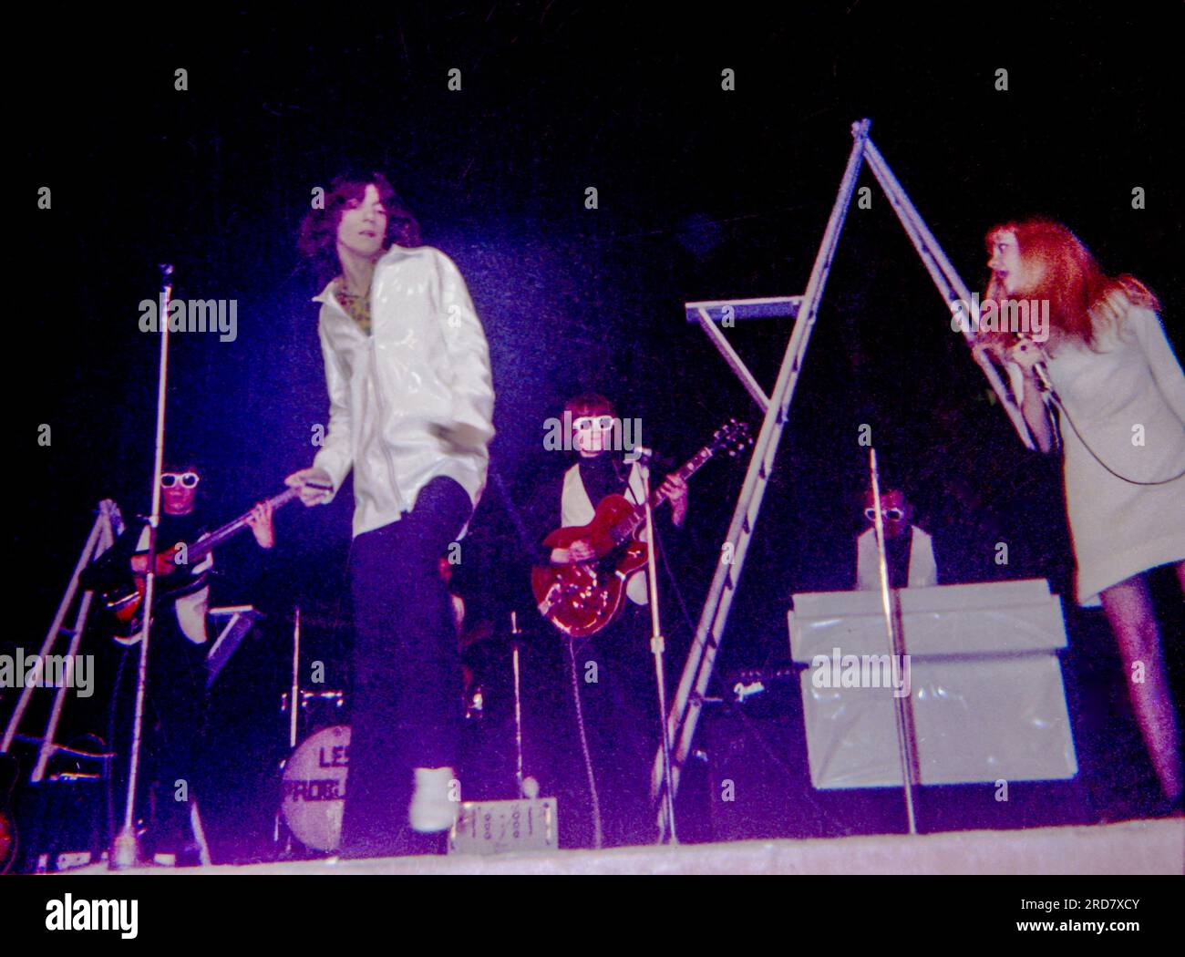 French protest singer Antoine backed by his band Les Problèmes ...