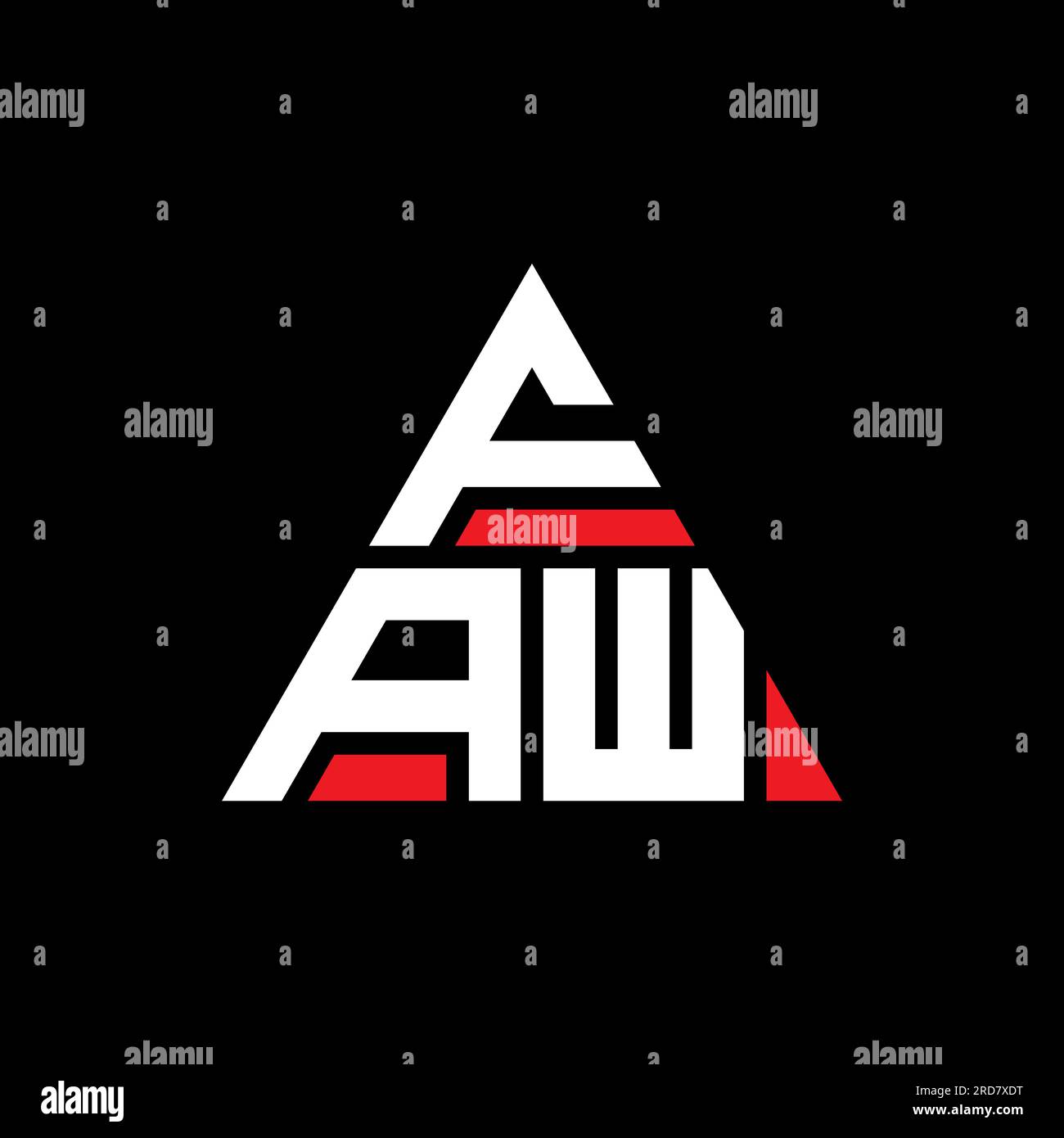 FAW triangle letter logo design with triangle shape. FAW triangle logo ...
