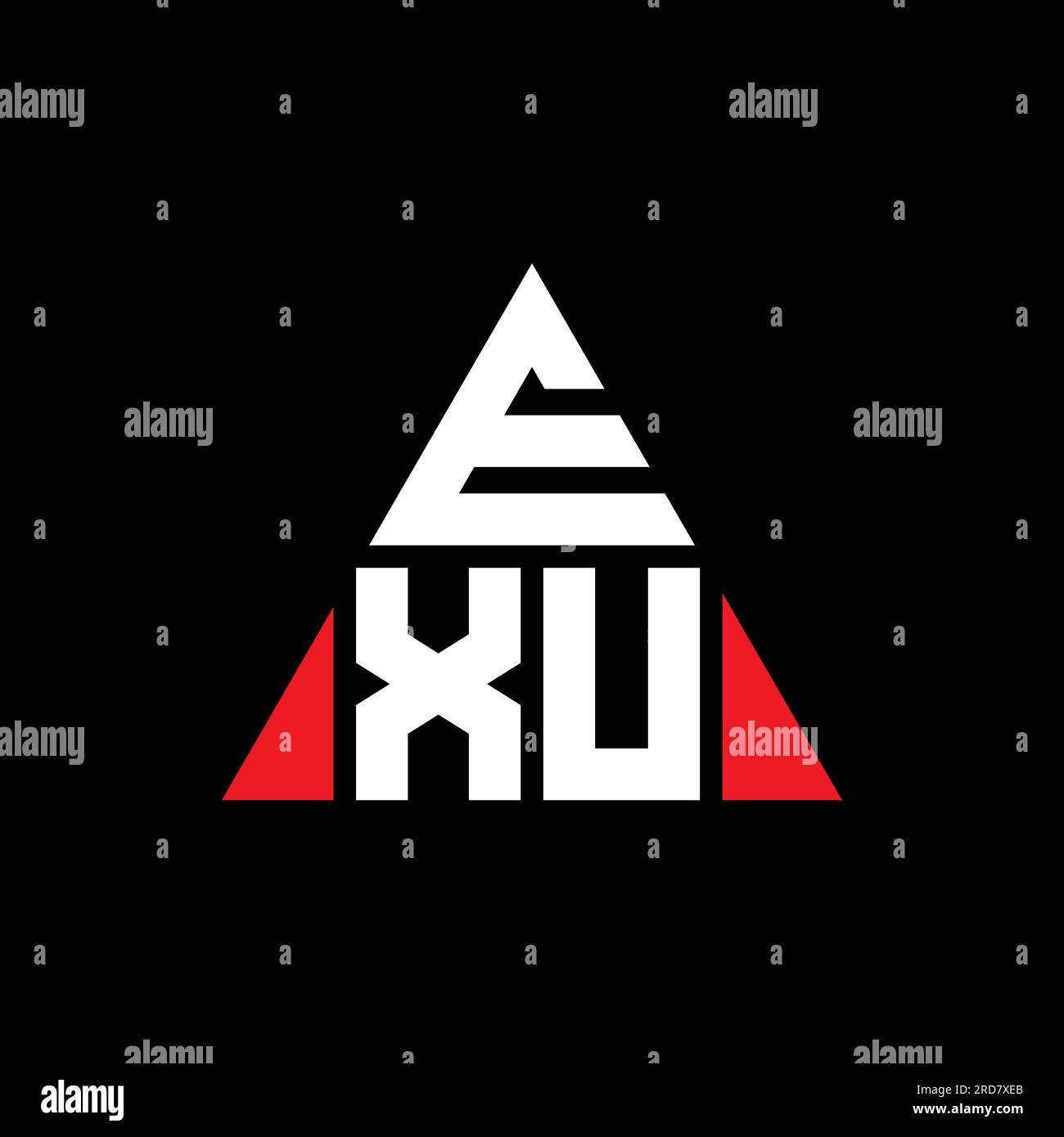 EXU triangle letter logo design with triangle shape. EXU triangle logo ...