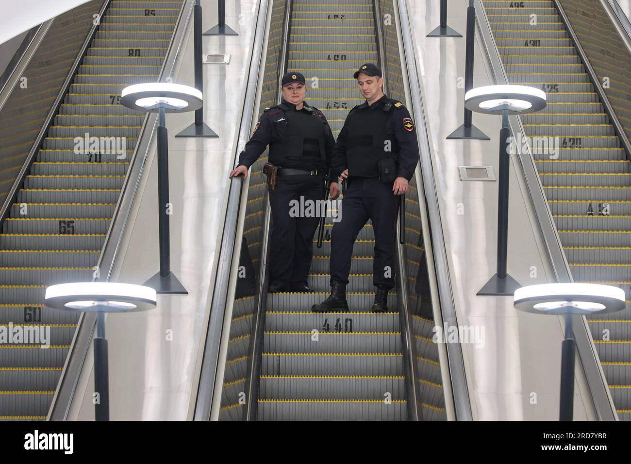 The work of transport police officers on the Bolshaya Koltsevaya Line ...