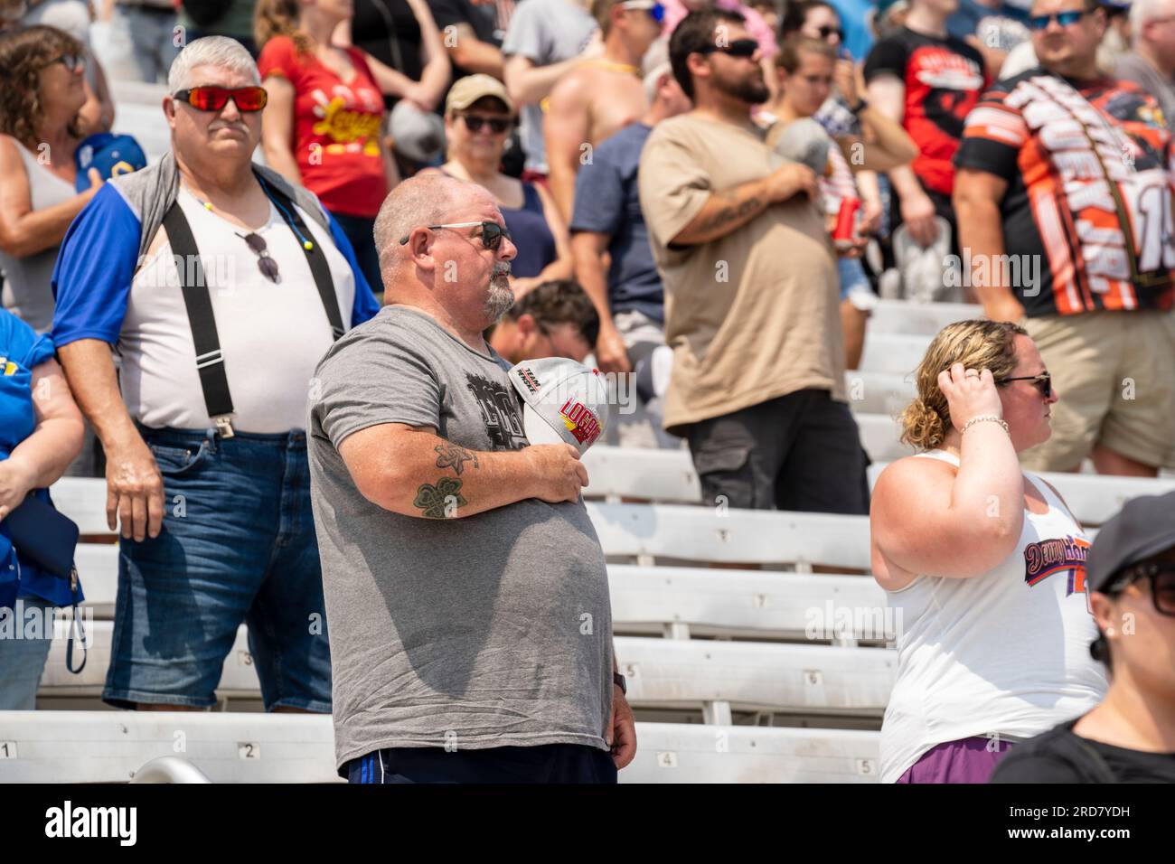 Loudon, NH, USA. 17th July, 2023. Fans watch as drivers race for ...