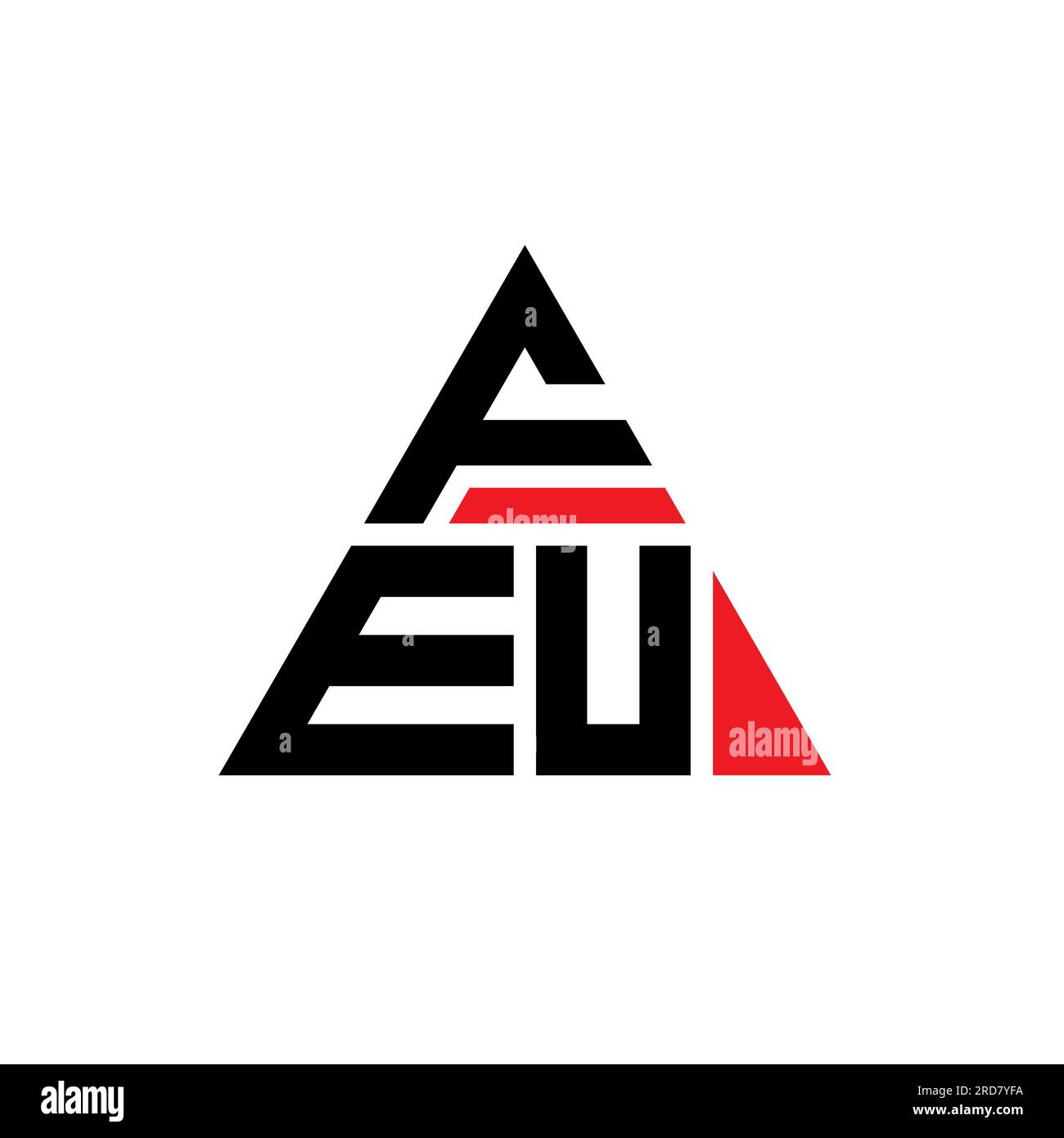 FEU triangle letter logo design with triangle shape. FEU triangle logo ...
