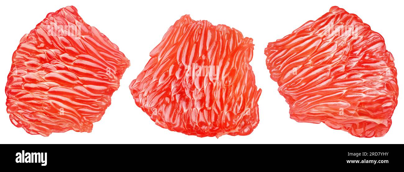 Set of flesh of grapefruit citrus fruit isolated on white background ...