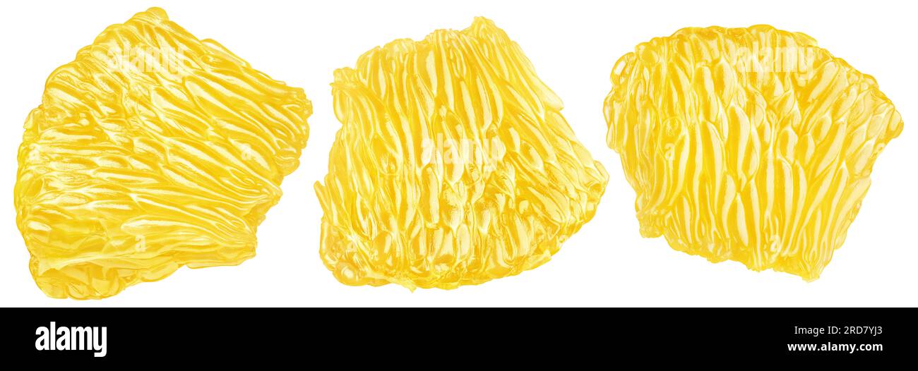 Set of flesh of lemon citrus fruit isolated on white background with ...
