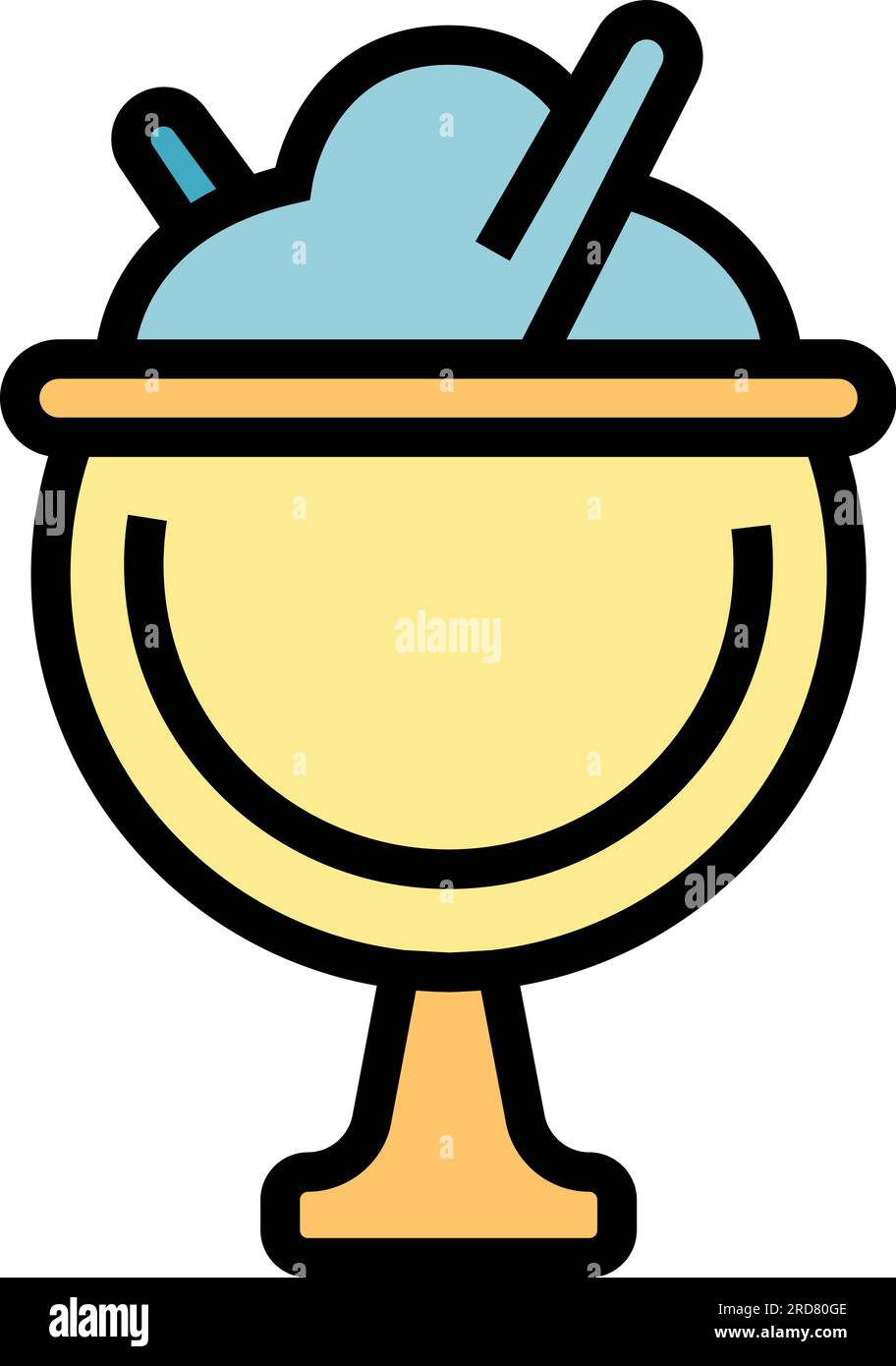 Coffee gelato icon outline vector. Icecream dessert. Chocolate gelato ...