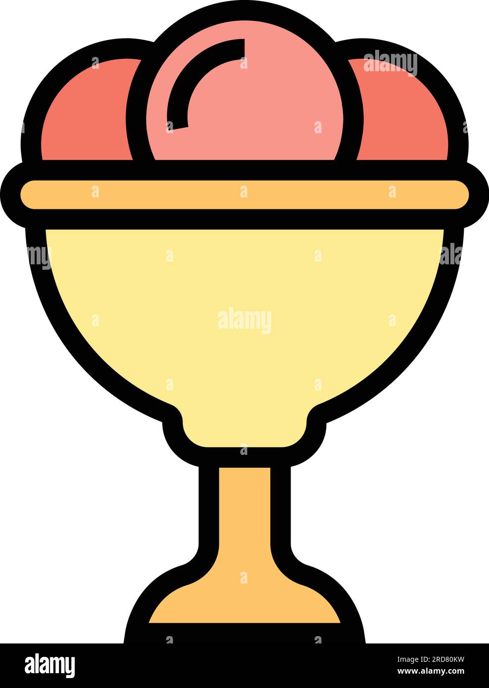 Cute gelato icon outline vector. Fruit gelato. Summer icecream color ...