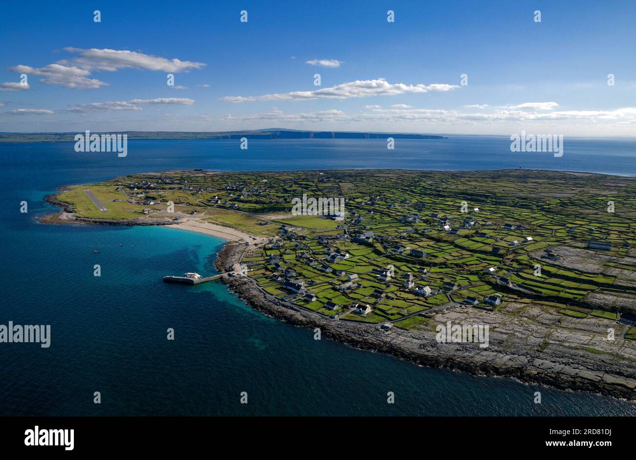 Aerial photograph of Inis Oirr or Inisheer on the Aran Islands, County ...