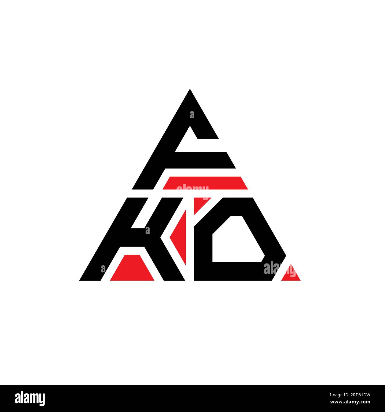 FKO triangle letter logo design with triangle shape. FKO triangle logo ...