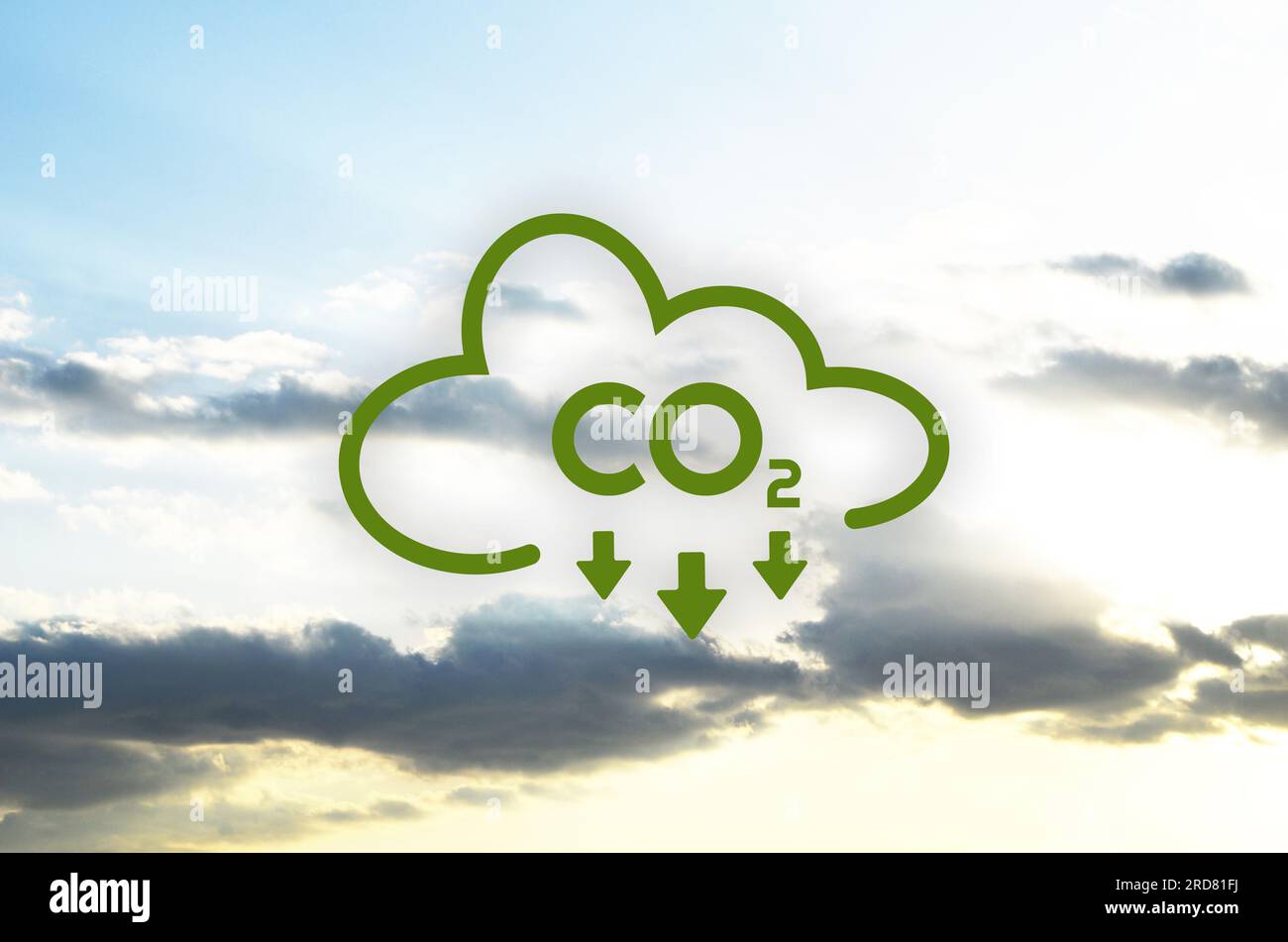 reducing CO2 emissions to stop climate change. green energy background ...