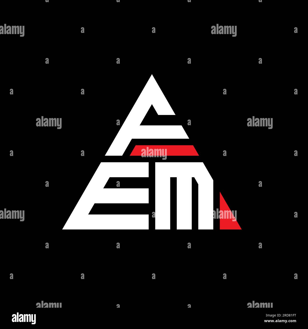 FEM triangle letter logo design with triangle shape. FEM triangle logo ...