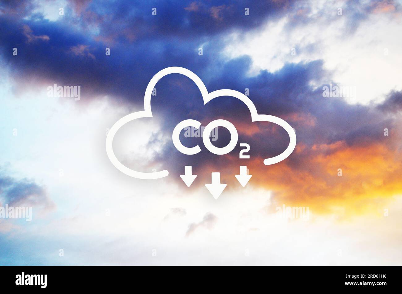 reducing CO2 emissions to stop climate change. green energy background ...