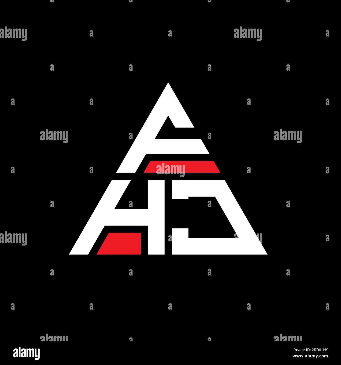 FHJ triangle letter logo design with triangle shape. FHJ triangle logo ...