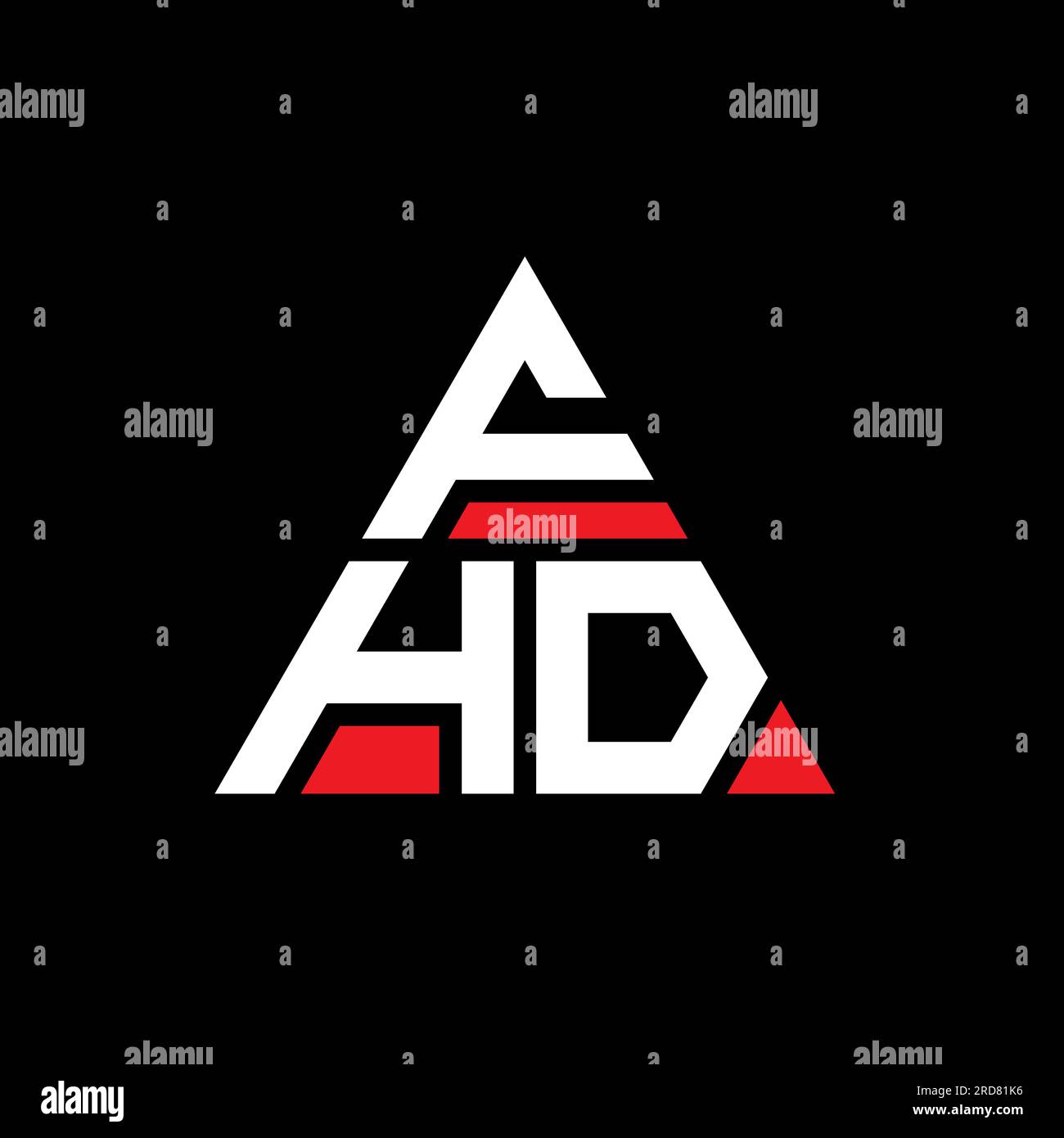 FHD triangle letter logo design with triangle shape. FHD triangle logo ...