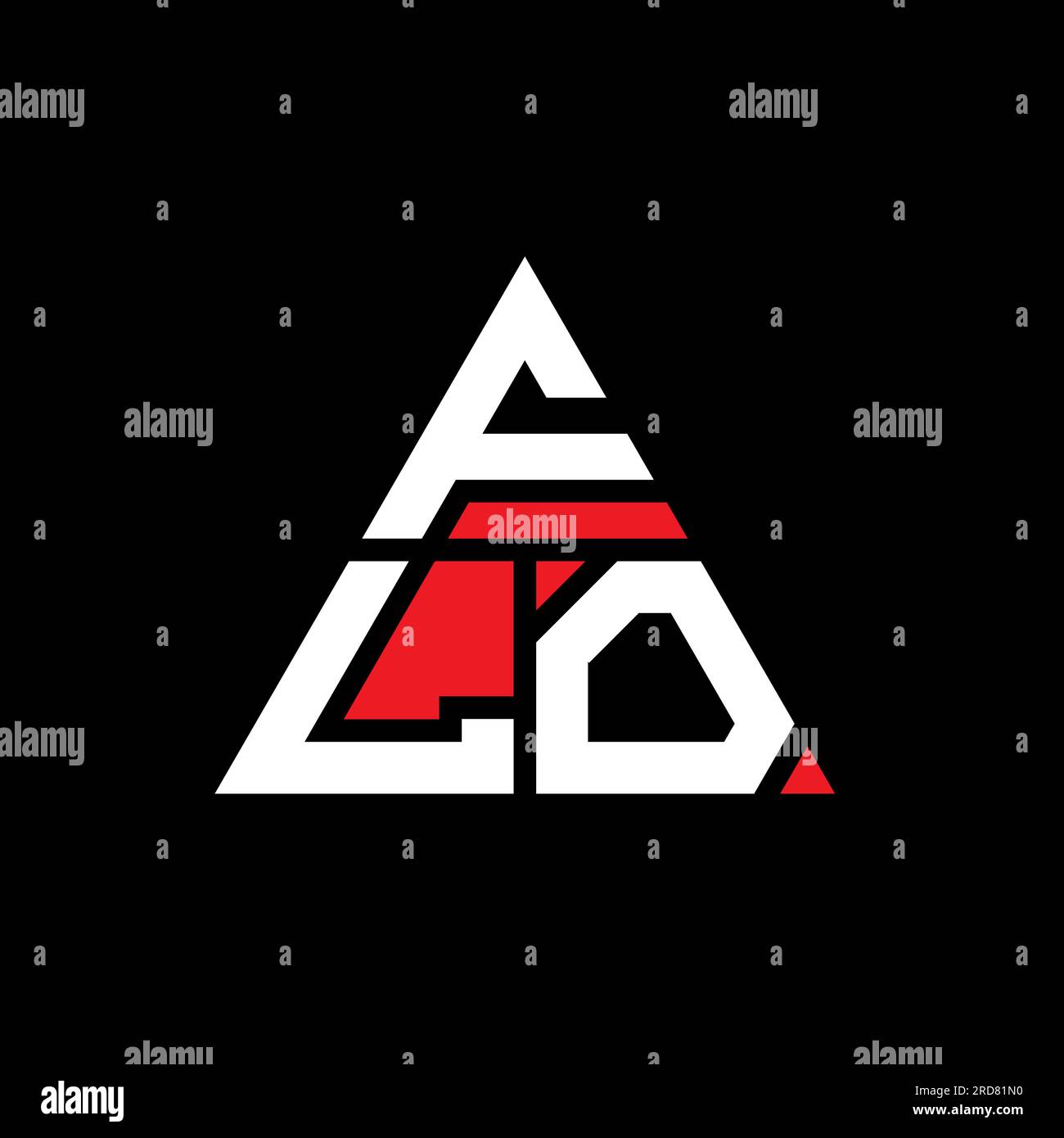FLO triangle letter logo design with triangle shape. FLO triangle logo ...