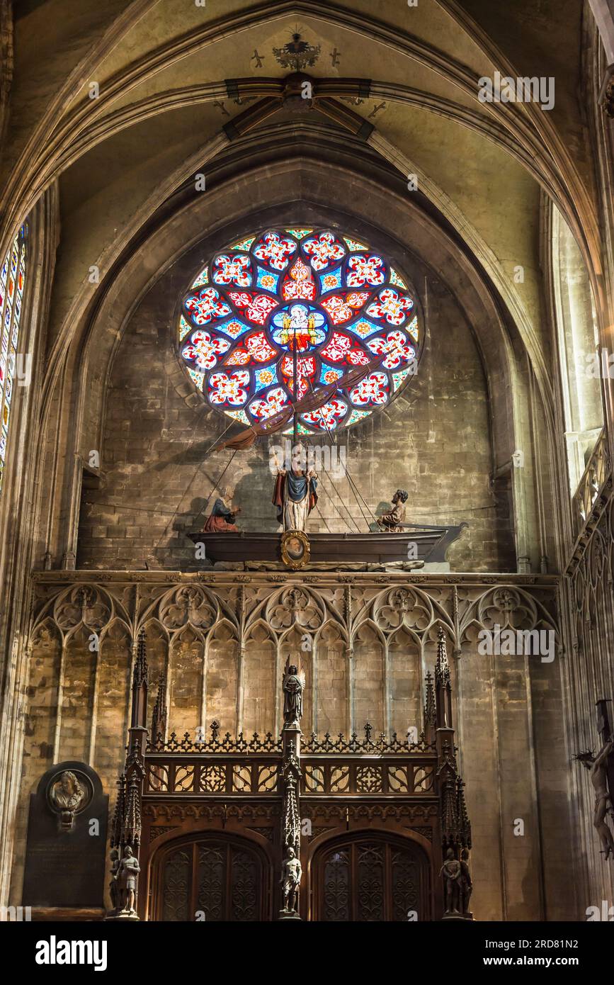Side rose-window, Church of Our Lady of Victories at the Sablon, a ...