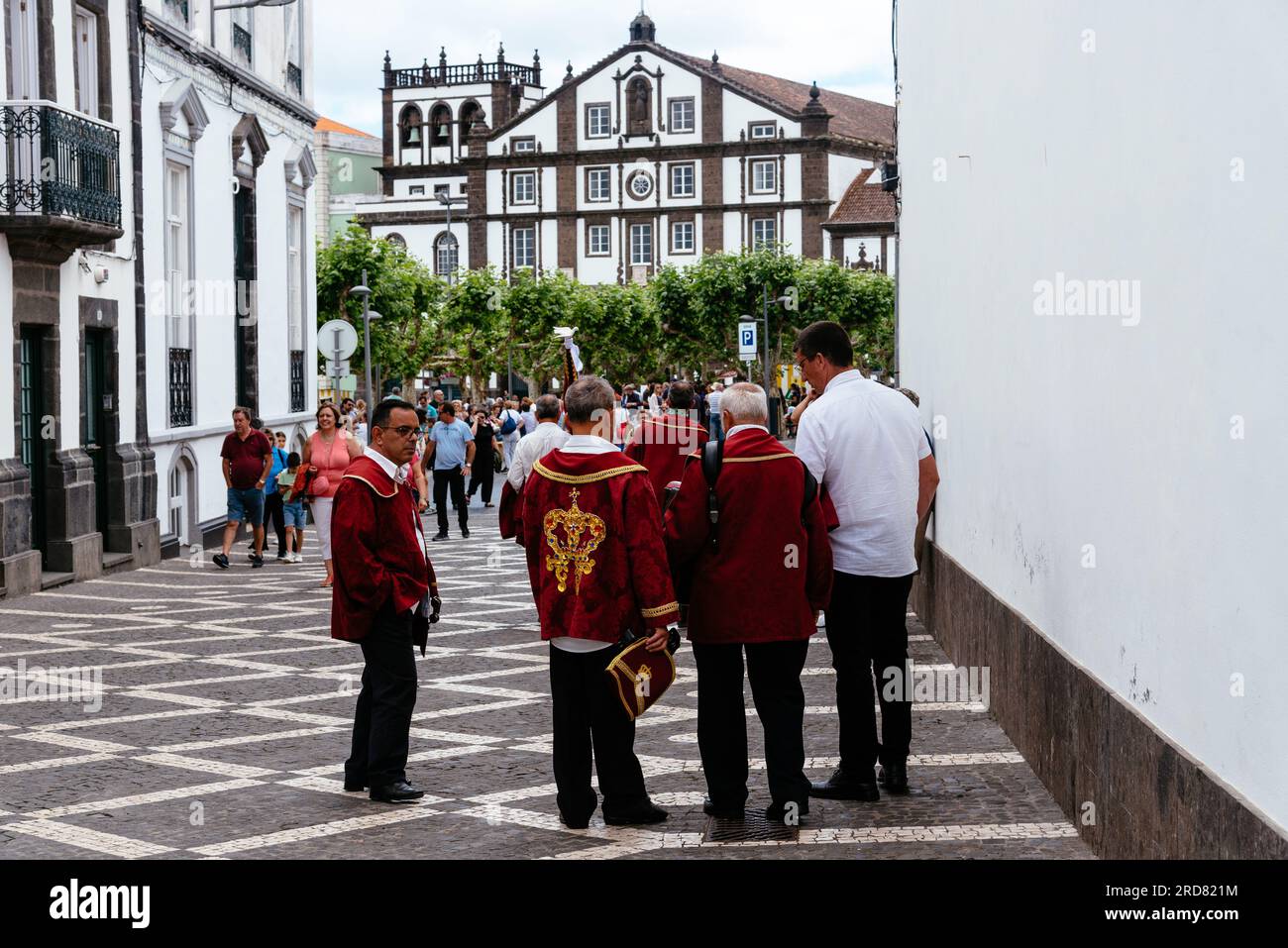Ponta Delgada, Portugal - July 9, 2023: Ethnographic parade during Holy ...