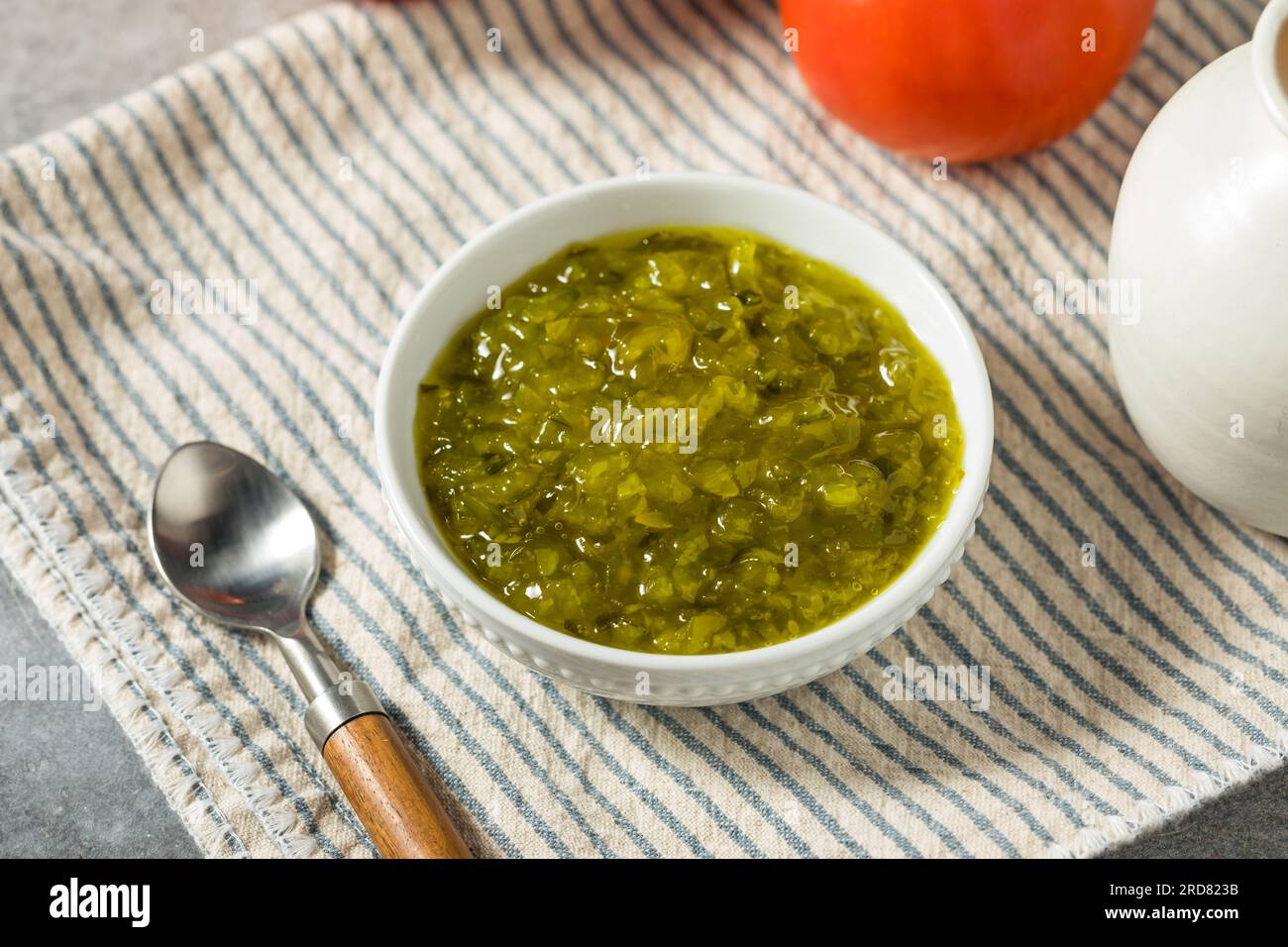 Green Healthy PIckle Relish in a Bowl Stock Photo - Alamy