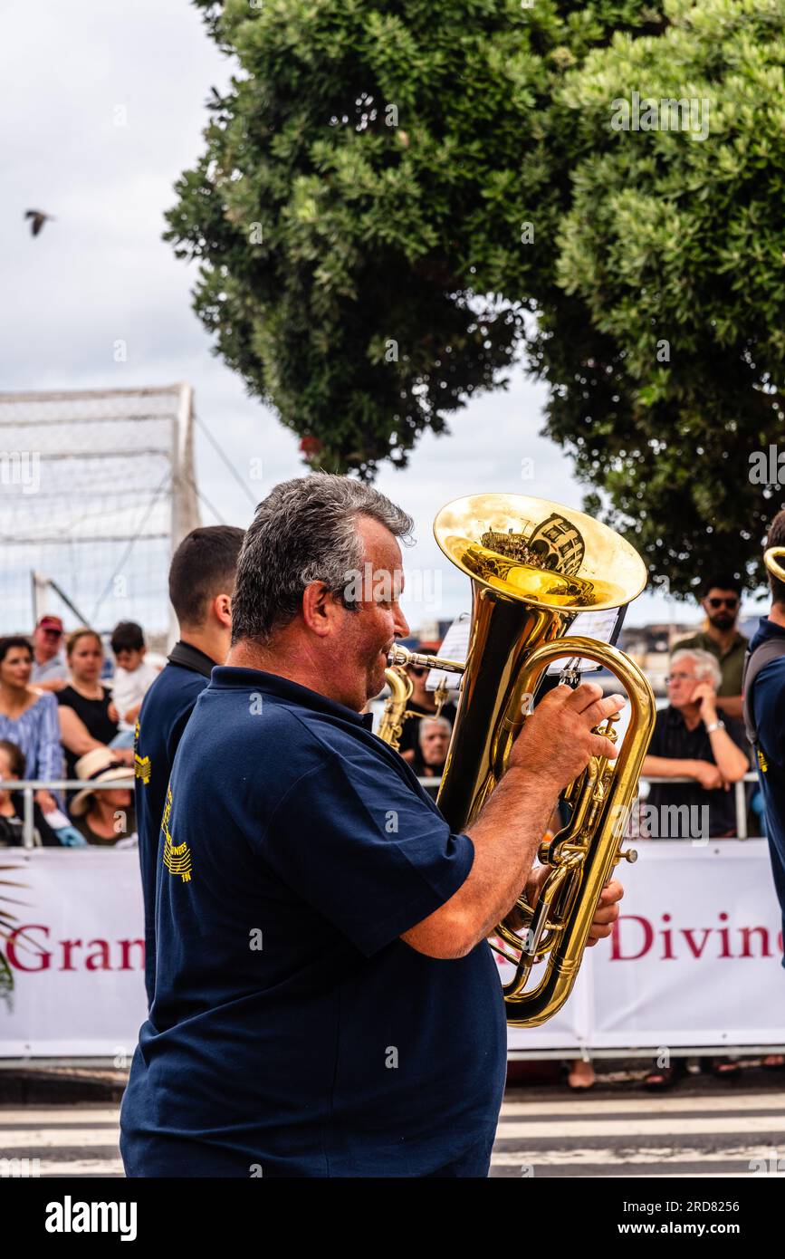 Ponta Delgada, Portugal - July 9, 2023: Ethnographic parade during Holy ...