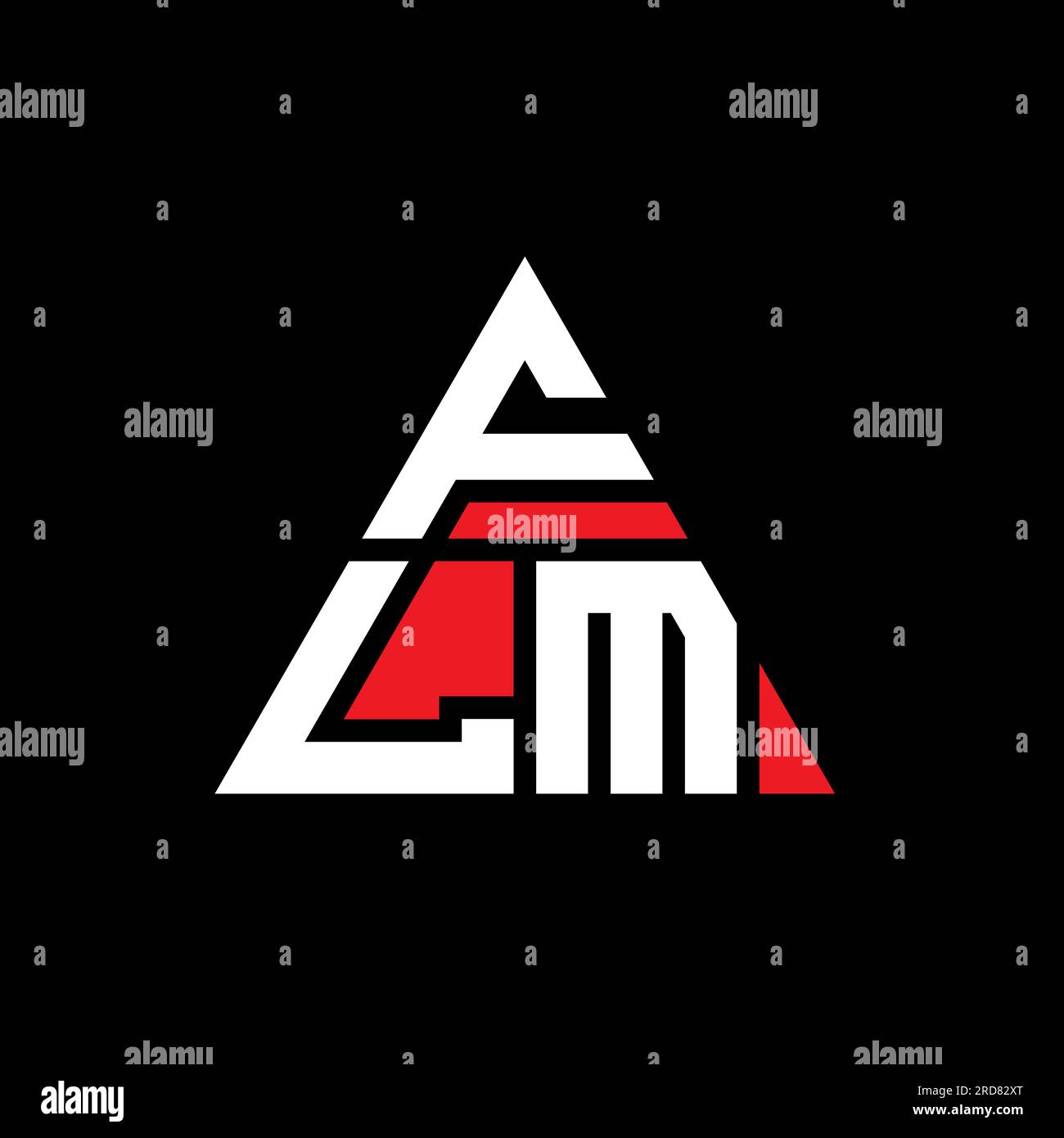 FLM triangle letter logo design with triangle shape. FLM triangle logo ...