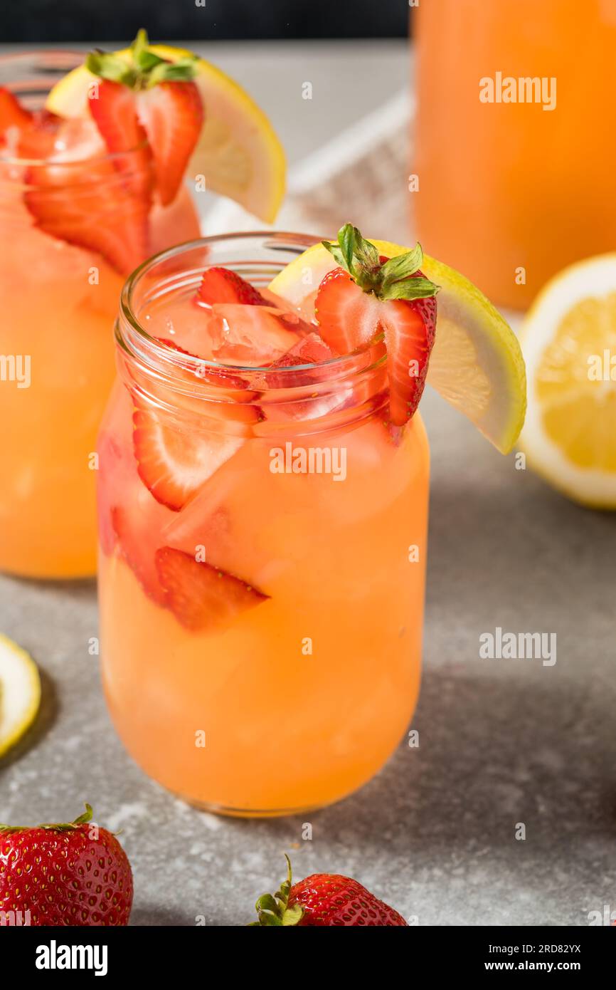 Sweet strawberry homemade lemonade hi-res stock photography and images ...