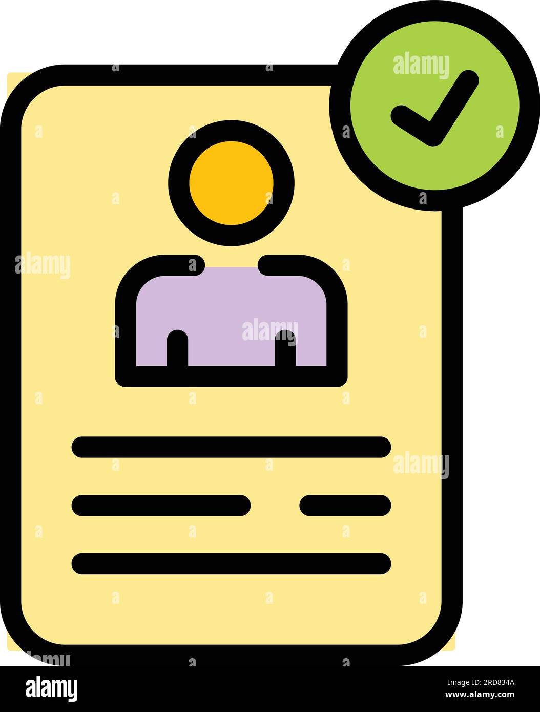 Id card icon outline vector. Business identity. Pass person color flat ...