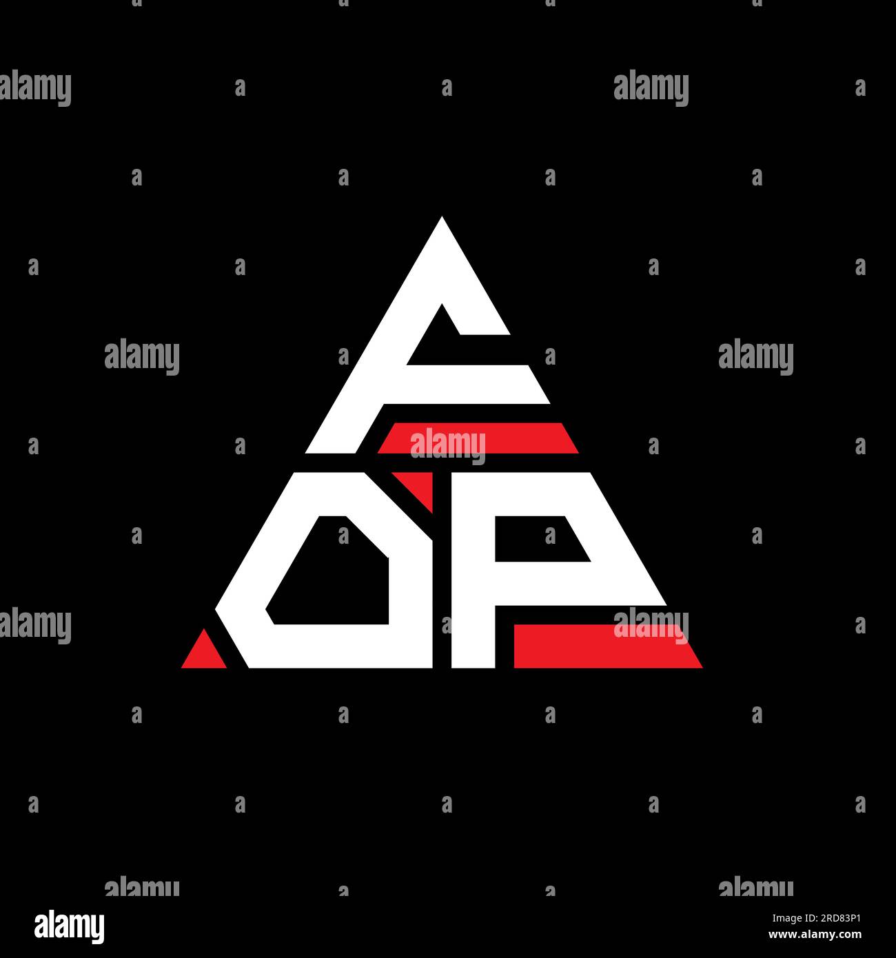 FOP triangle letter logo design with triangle shape. FOP triangle logo design monogram. FOP ...