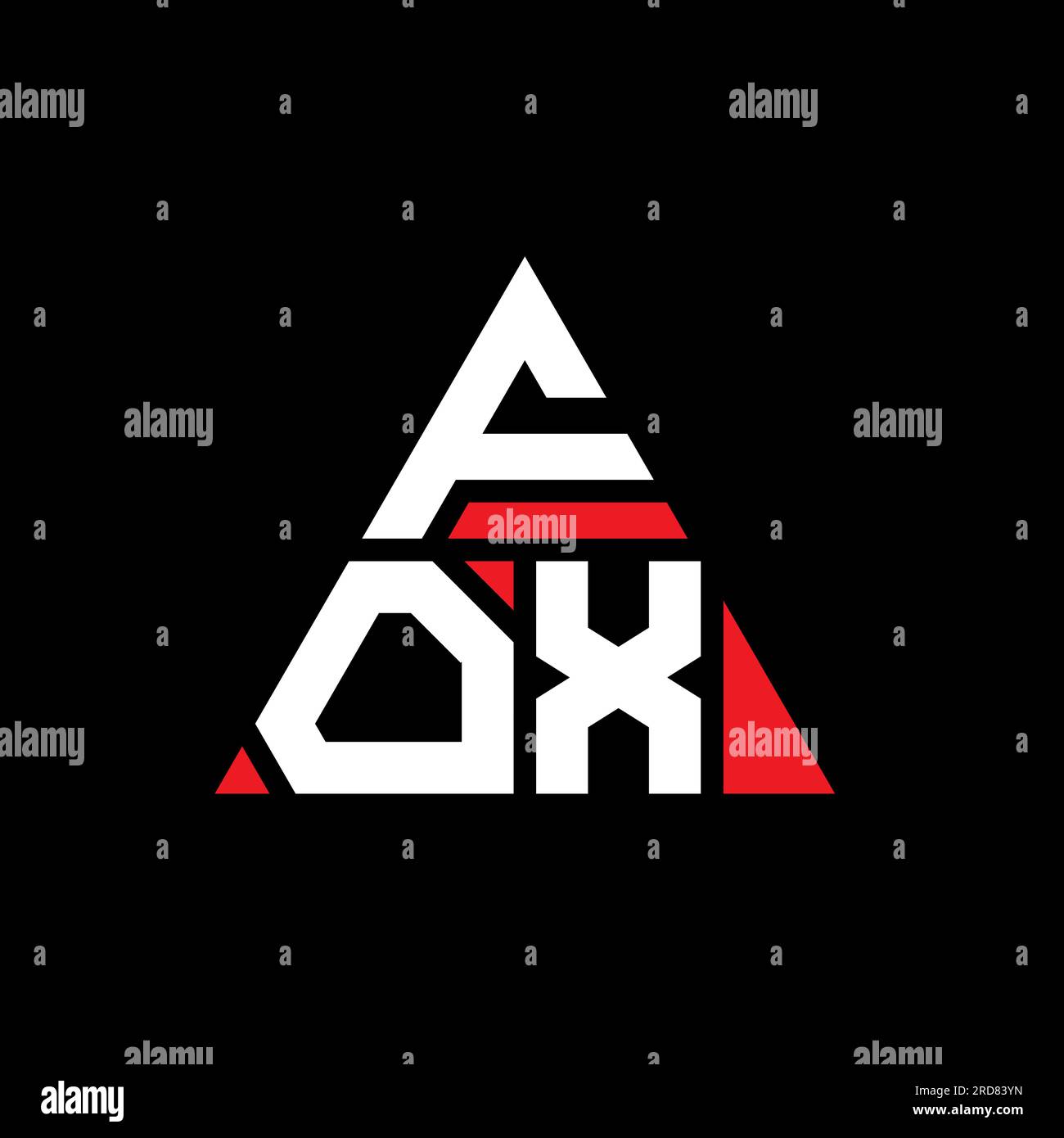 FOX triangle letter logo design with triangle shape. FOX triangle logo ...