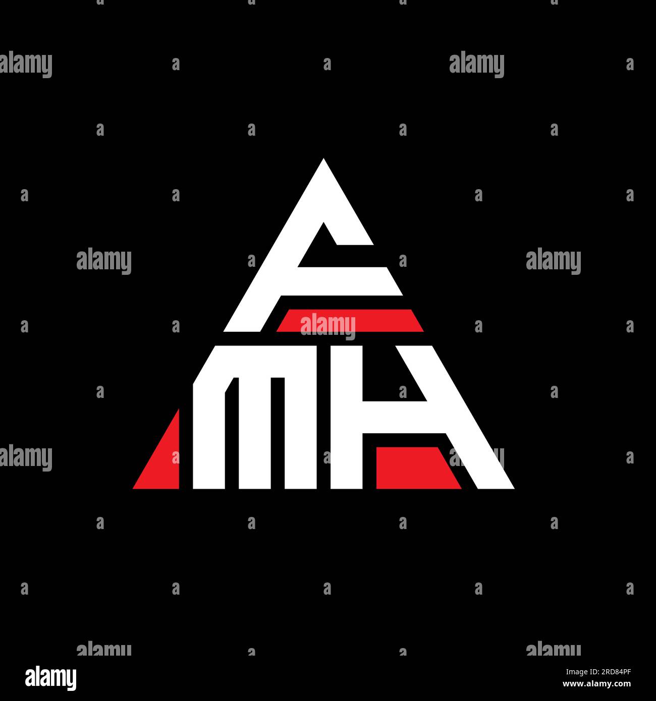 FMH triangle letter logo design with triangle shape. FMH triangle logo ...