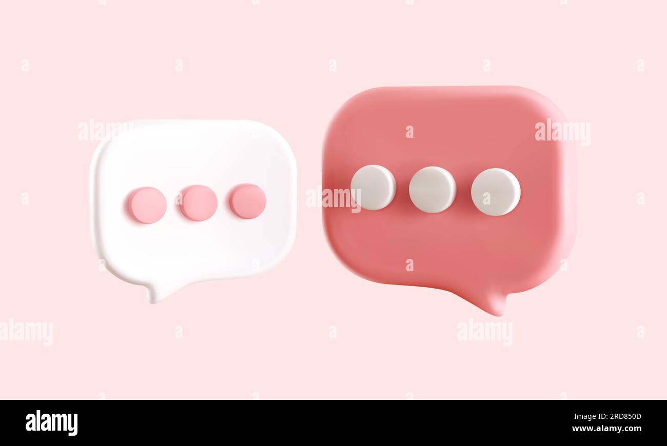 Speech bubble collection in realistic 3D style. Social media dialogue ...