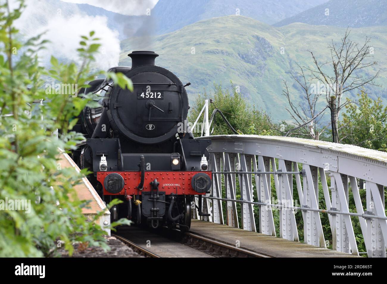 Steam Train over bridge Stock Photo - Alamy