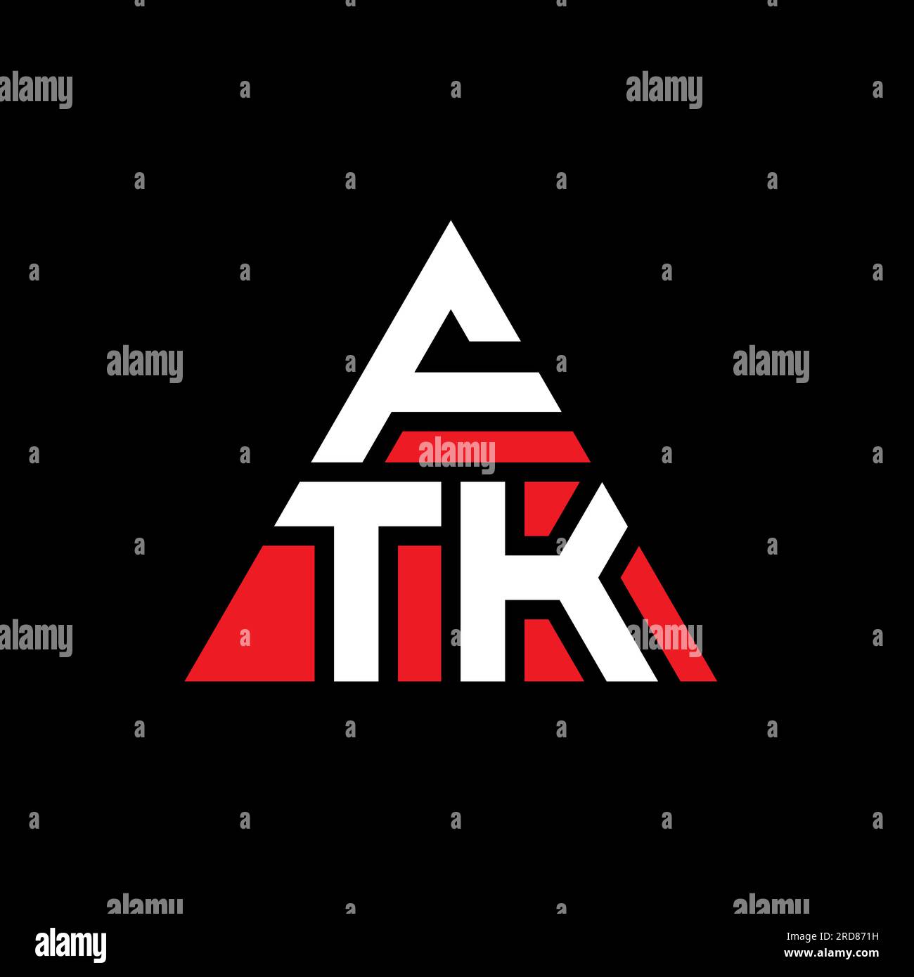 FTK triangle letter logo design with triangle shape. FTK triangle logo ...