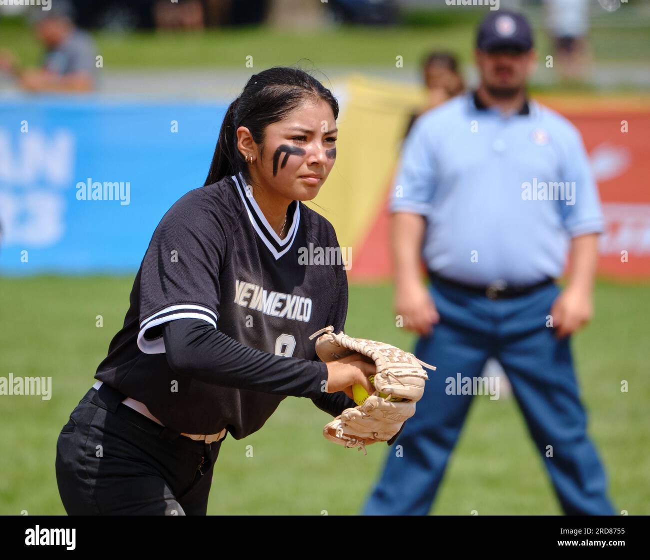 NAIG 2023 Softball tournament- U19 New Mexico Pitcher ready to throw ...