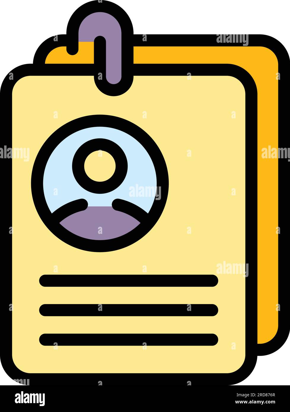 Cv paper icon outline vector. Office contract. Human document color ...