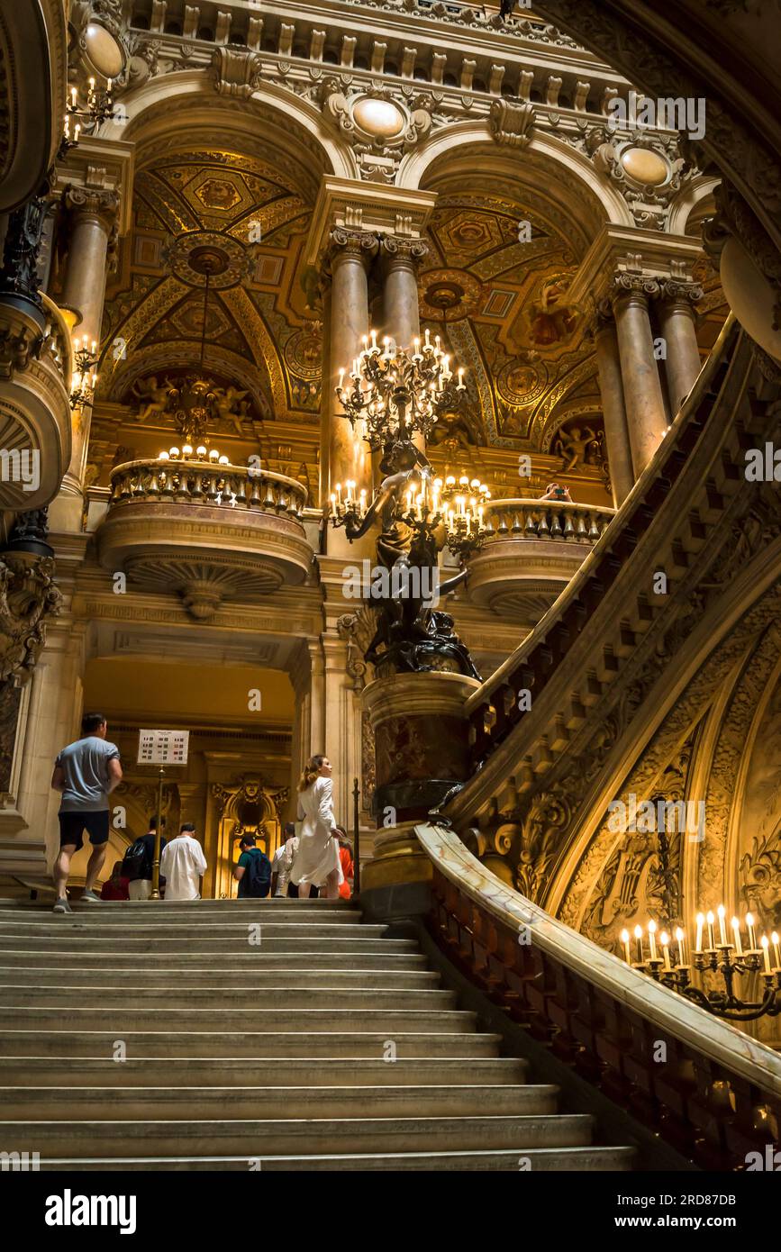 Extravagant interior of the Palais Garnier, a famous Opera House, Paris ...