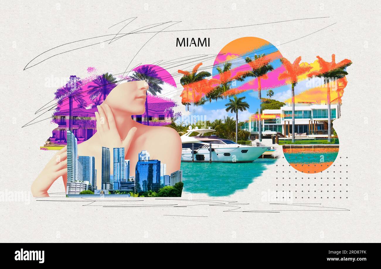 Luxurious mansion in Miami Beach, Florida at US. Creative contemporary ...