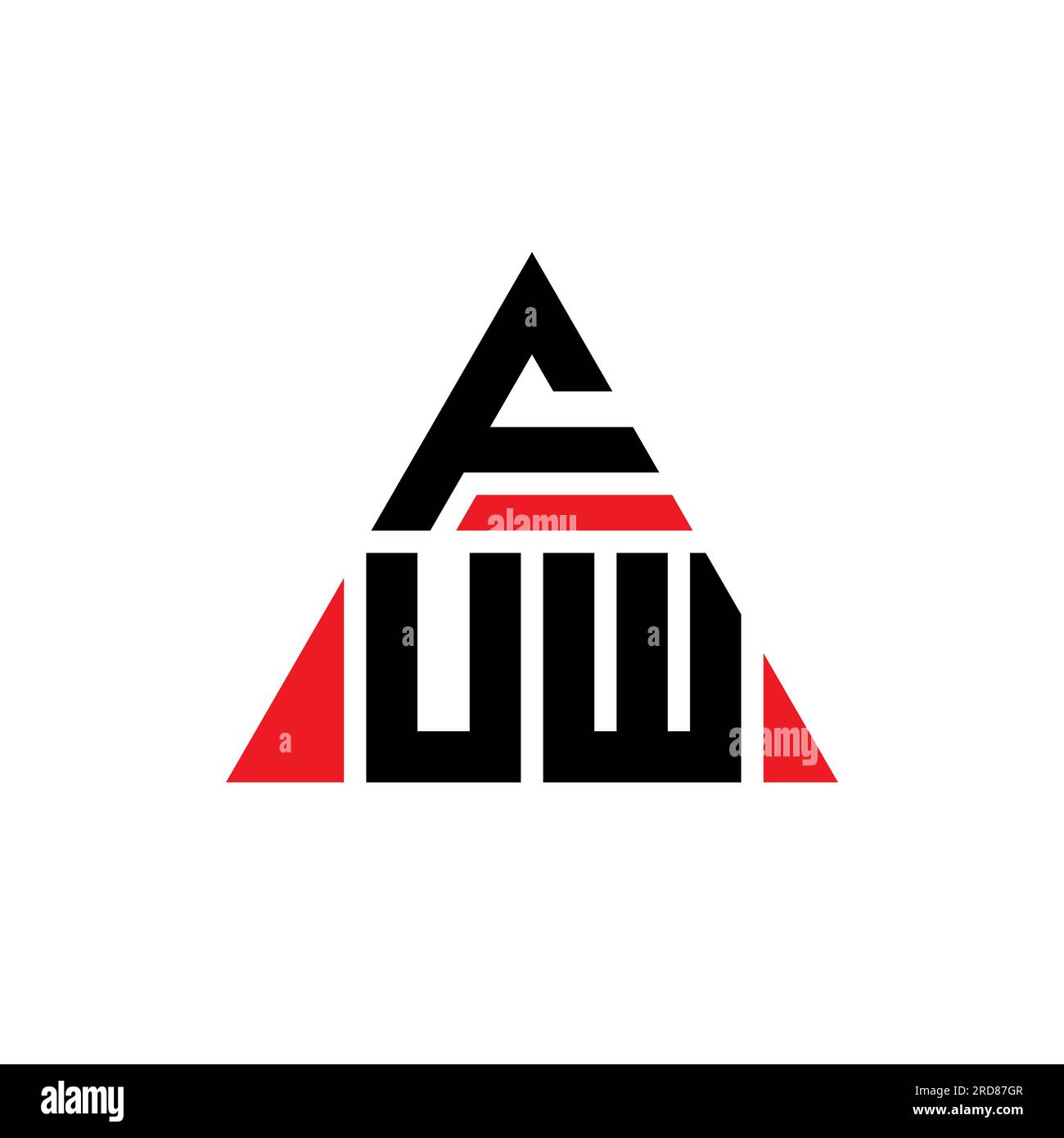 FUW triangle letter logo design with triangle shape. FUW triangle logo ...