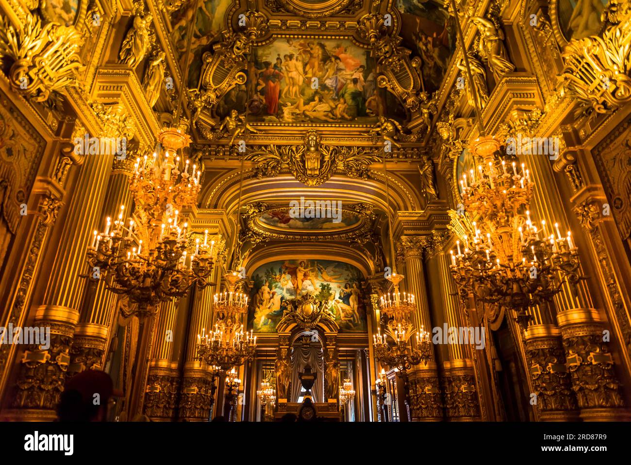Grand Foyer, Extravagant interior of the Palais Garnier, a famous Opera ...