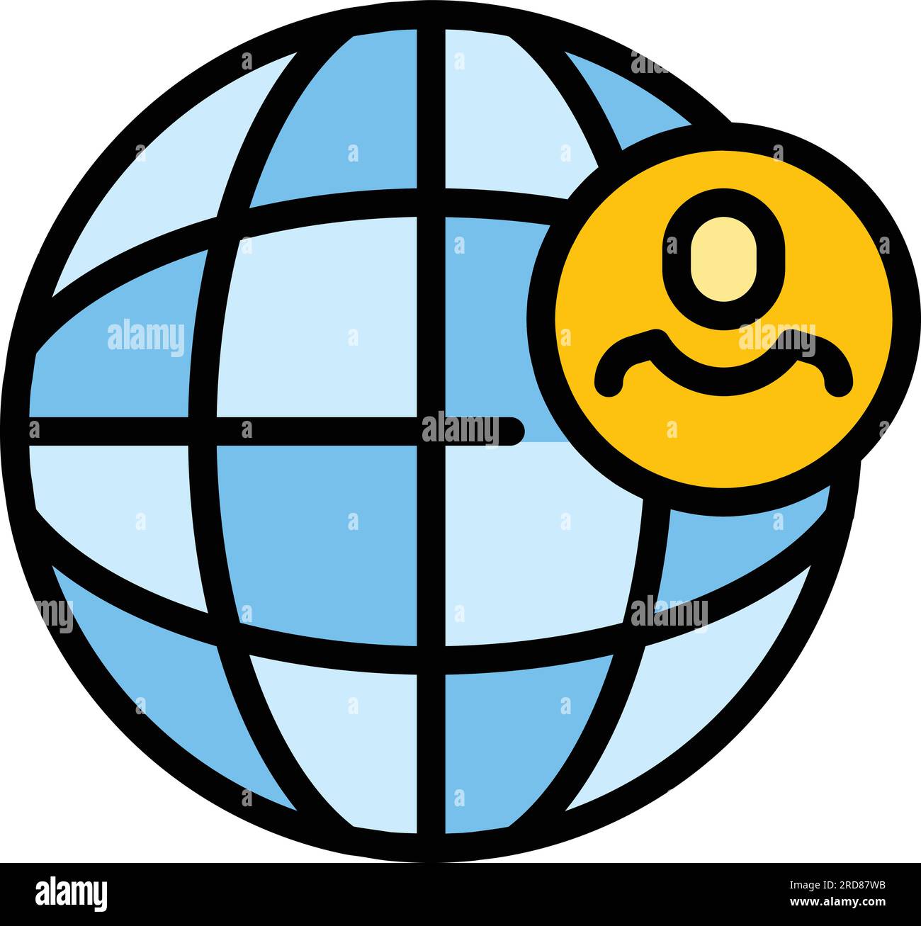 Global manager icon outline vector. Business world. Globe technology color flat Stock Vector ...