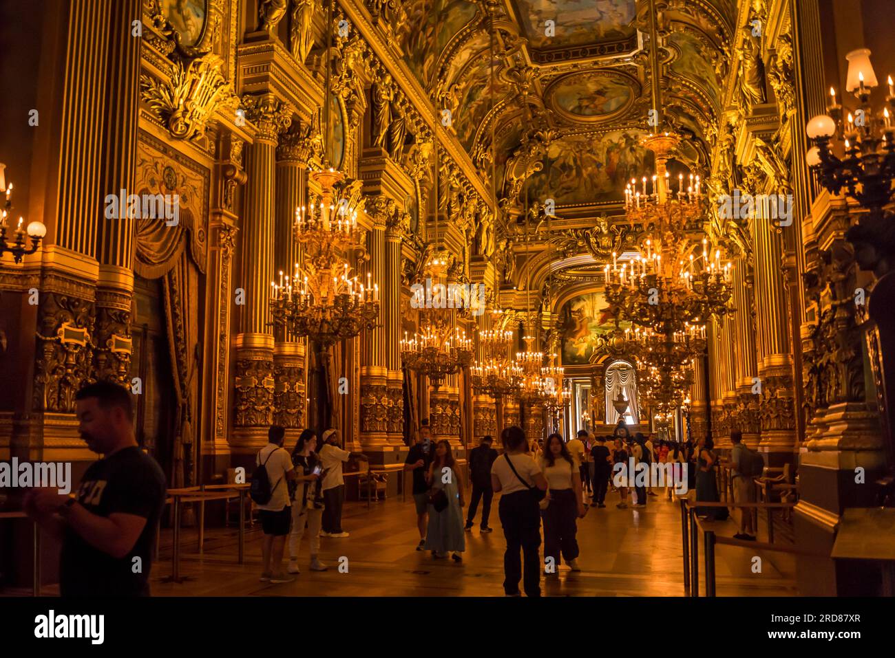 Grand Foyer, Extravagant interior of the Palais Garnier, a famous Opera ...